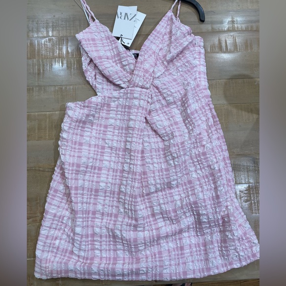 Zara | Dresses | Zara Textured Cut Out Mini Pink Dress Nwt | Poshmark